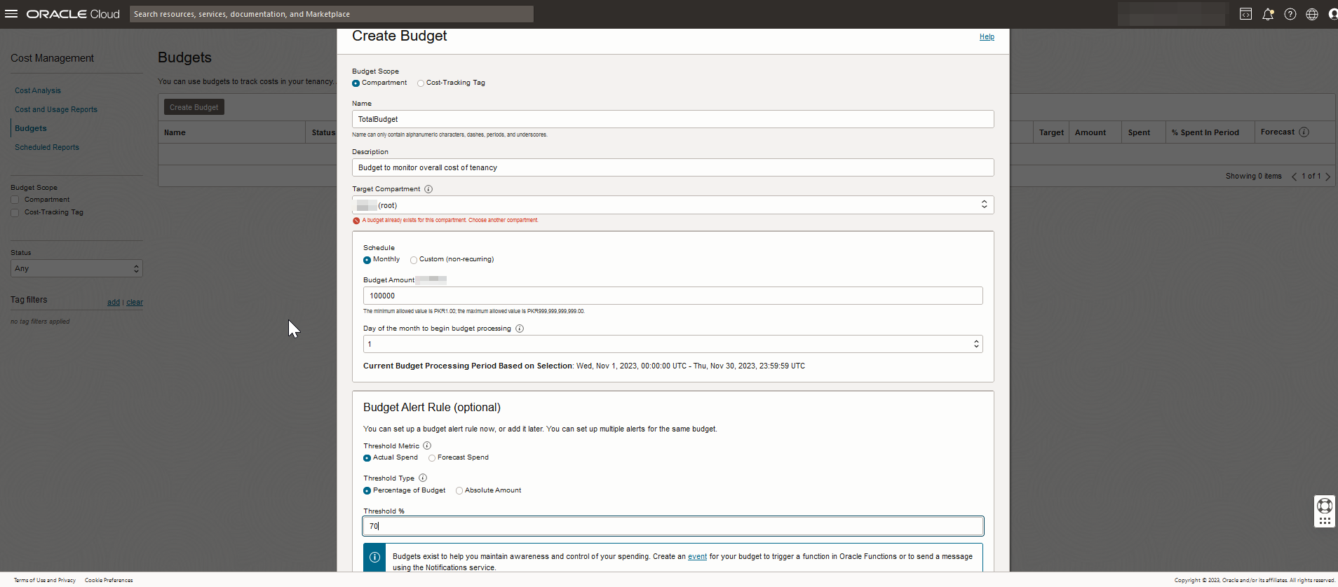 Oracle Cloud OCI Budget Alerts - Kaamilant Oracle Cloud OCI Budget Alerts - Kaamilant