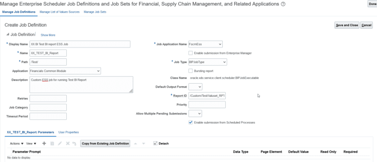 Create Ess Job In Oracle Fusion Erp Kaamilant